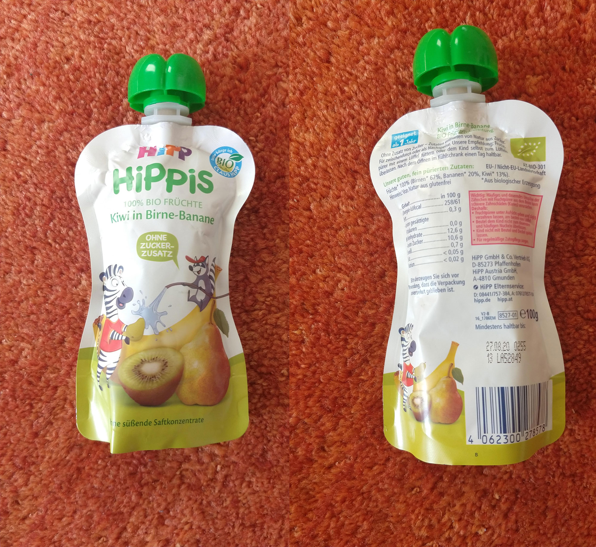 Quetschi Test - HiPP Quetschbeutel, Kiwi in Birne Banane